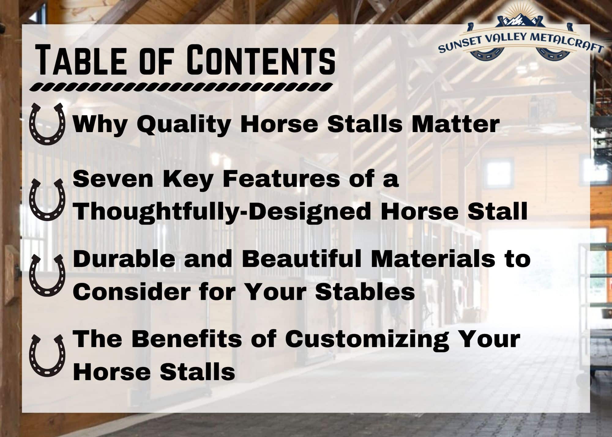 A Comprehensive Guide to Crafting Custom Horse Stalls | Sunset Valley ...